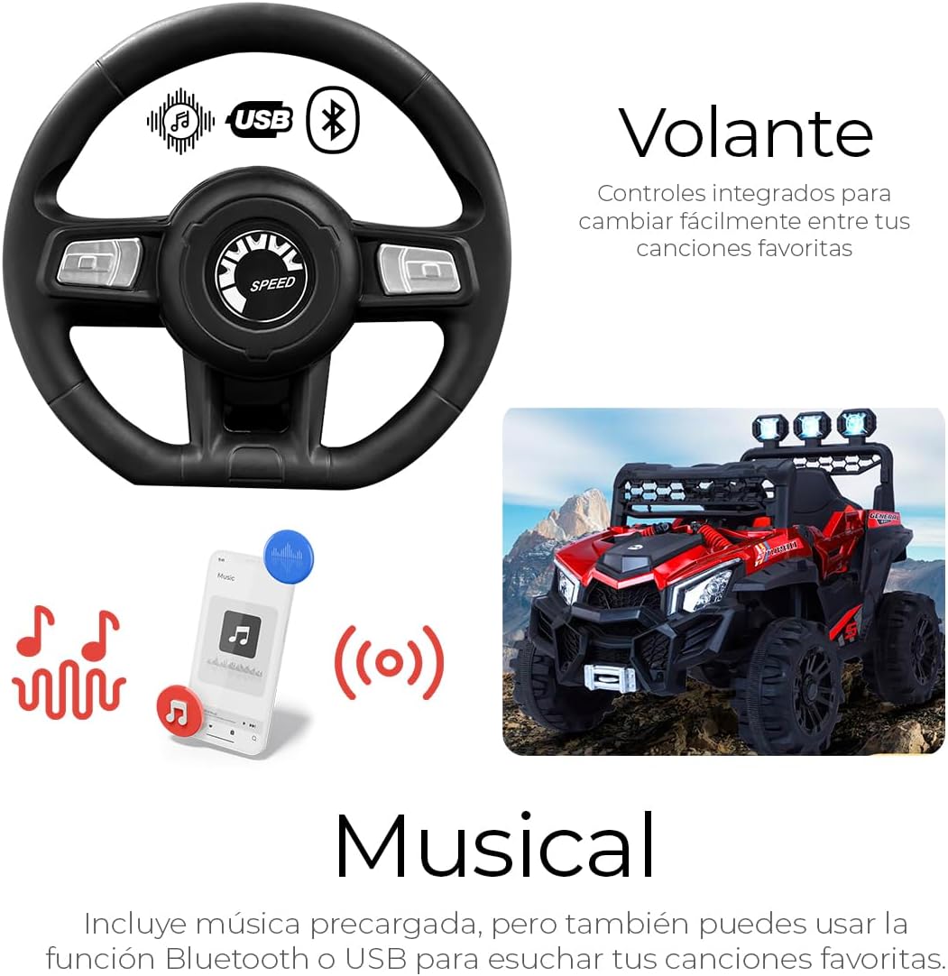 Raganet, Buggy Electrico Montable para Nios Color Rojo, Carrito de ...